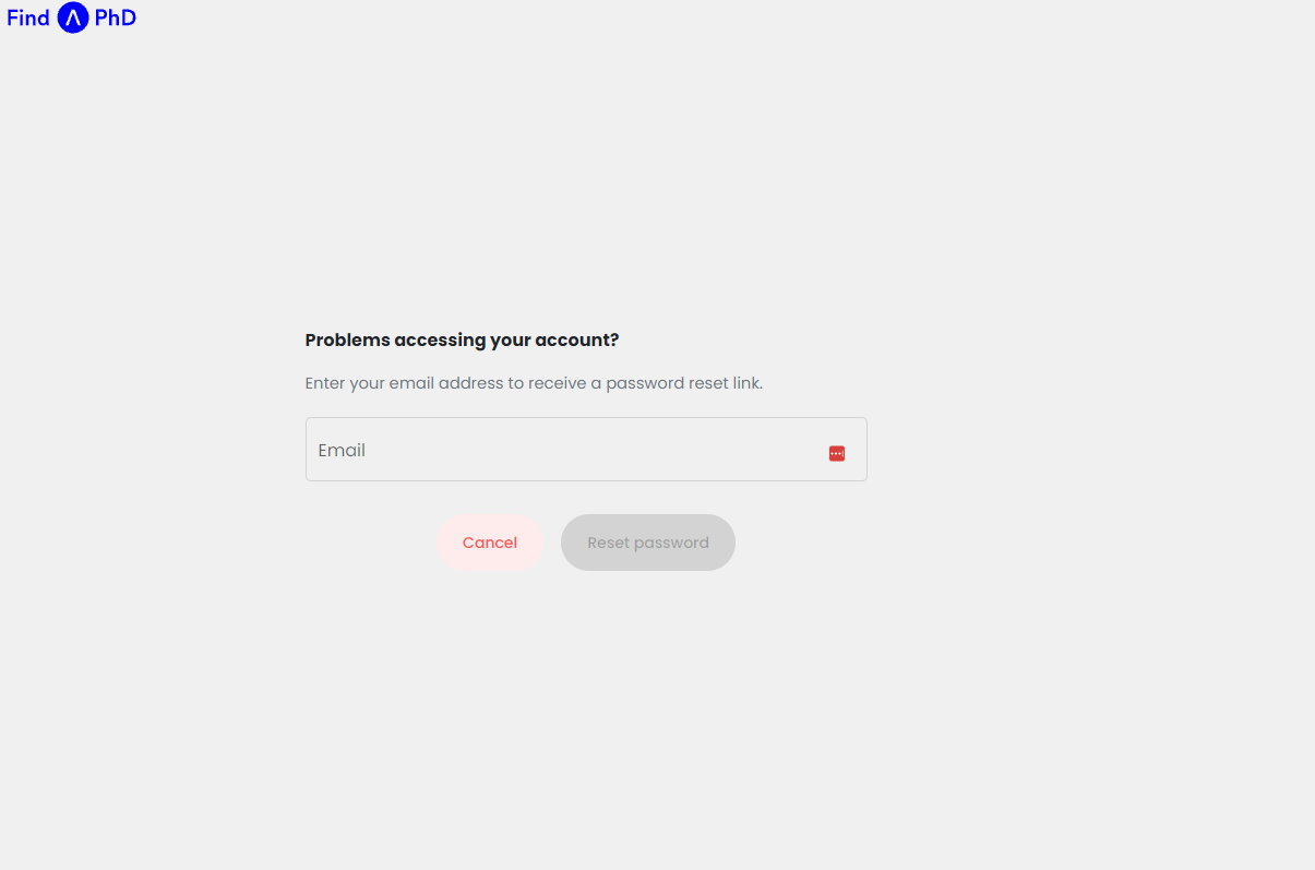 Logging into your FindAPhD dashboard
